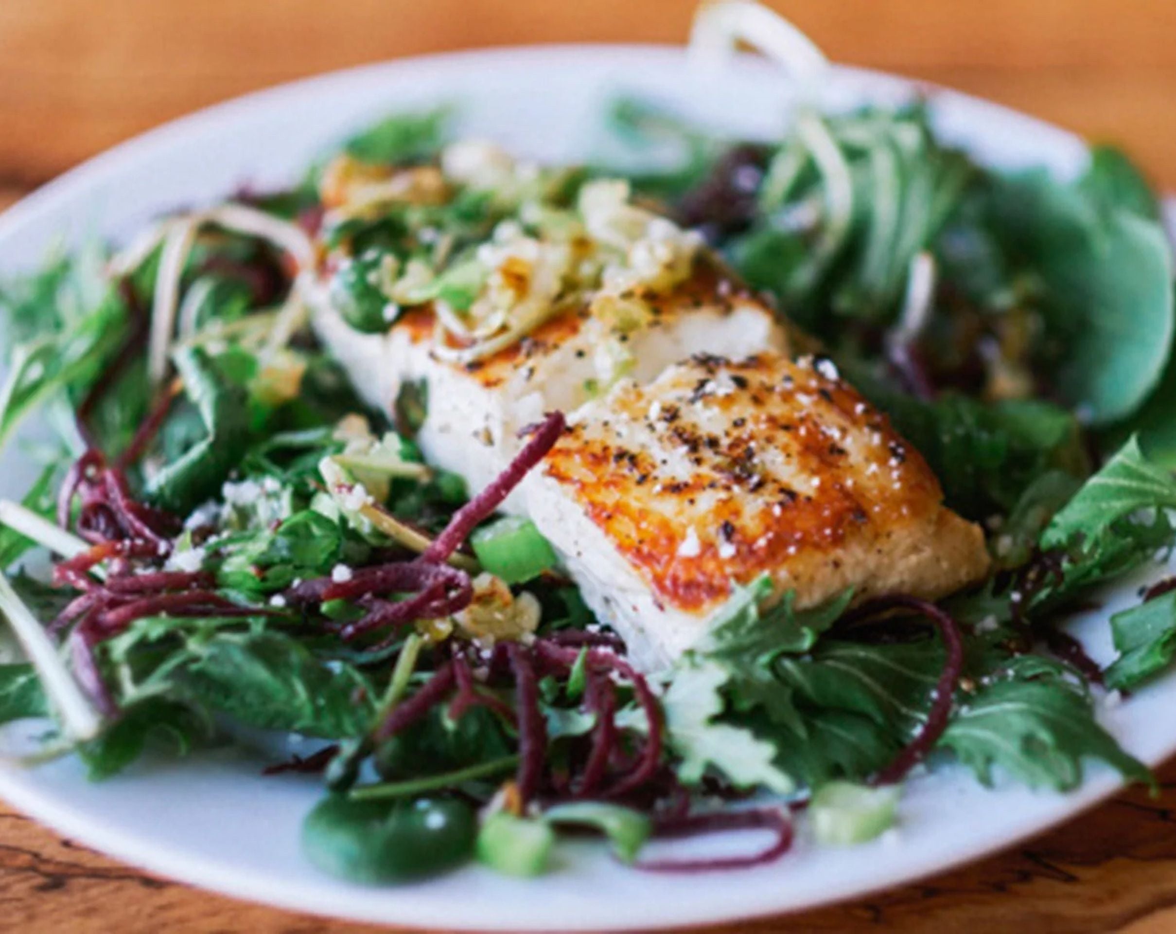 Craig's Halibut and Spring Greens Recipe - Sitka Seafood Market